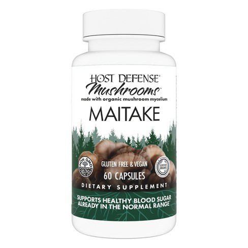 Host Defense Maitake Capsules, Mushroom Supplement, Unflavored, 60 Ct ...