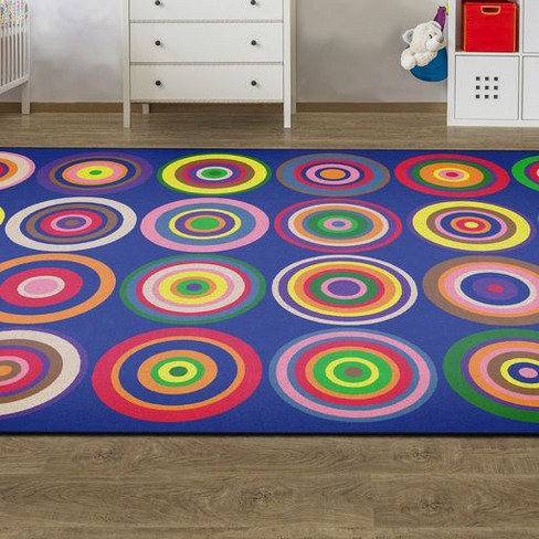 Flagship Carpets Color Rings Colorful Children's Classroom Area Rug ...