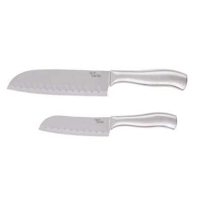 Gibson Home Seward 2 Piece Stainless Steel Santoku Knife Cutlery Set ...