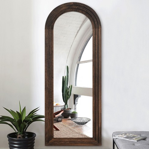 Dovelina Wood Frame Arch-top Full Length Mirror Large Wall Mirror - 64 ...