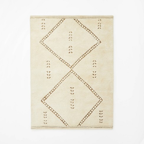 Cedar Hills Plush Geo Print Rug Cream - Threshold™ Designed With Studio ...