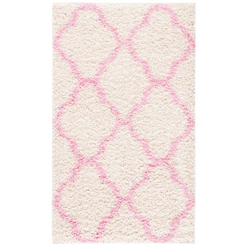 Dallas Shag Sgd257 Power Loomed Accent Rug - Ivory/light Pink - 2'3"x4 ...