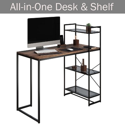Save 19% • Lavish Home All-in-One Industrial Computer Desk with Shelves ...