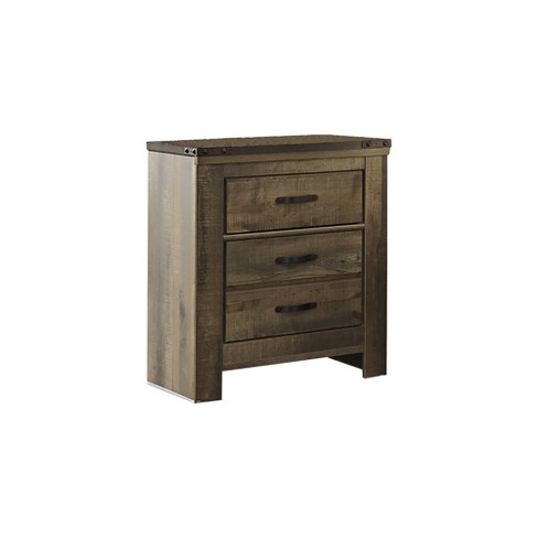 Signature Design By Ashley Casual Trinell 2 Drawer Nightstand, Brown : Target