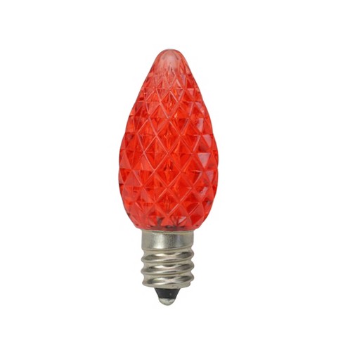 Northlight Pack Of 25 Faceted Led C7 Red Christmas Replacement Bulbs ...
