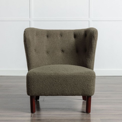Modern Green Reading Chair,upholstered Armless Chair，single Sofa Chair ...