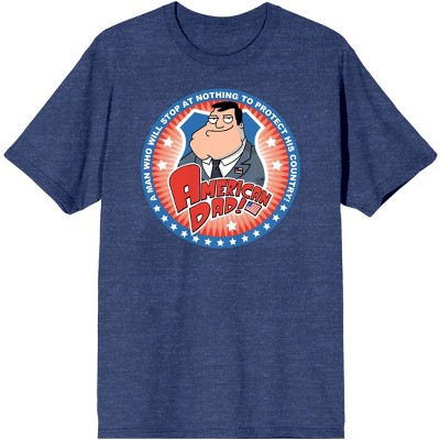 American Dad Stan Smith Mens Navy Heather Graphic Tee : Target
