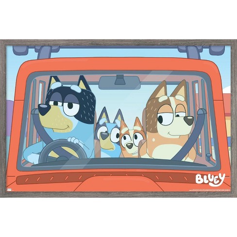 Trends International Bluey - Car Ride Framed Wall Poster Prints : Target