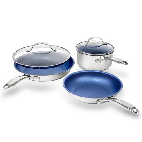 Granitestone Blue Stainless Steel 5 Piece Cookware Set : Target