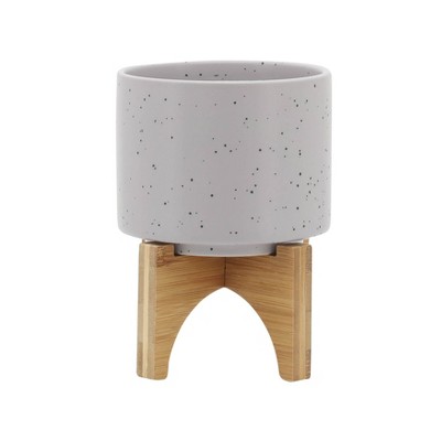 Sagebrook Home Round Matte Ceramic Indoor Outdoor Planter Pot With ...