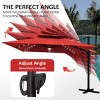 Pellebant 11FT Square Patio Cantilever Umbrella Solar LED Lights 2-Tier ...