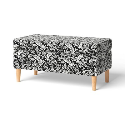 Rifle Paper Co. X Target Storage Bench Pomegranate: Upholstered Floral ...