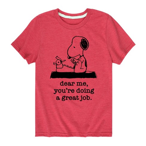 Peanuts Dear Me Doing Great Job Short Sleeve Graphic T-shirt - Heather ...