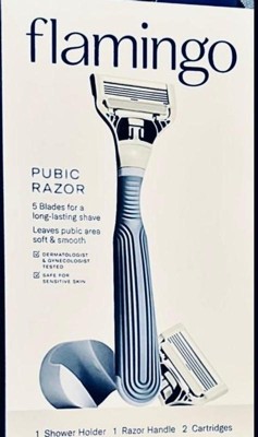 Flamingo Pubic Women’s Razor - 1 Razor Handle + 2 Razor Blade ...