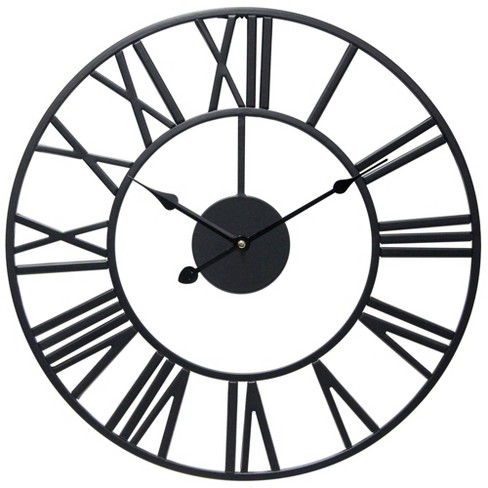 Infinity Instruments 18" Tower Wall Clock Matte Black : Modern Round ...
