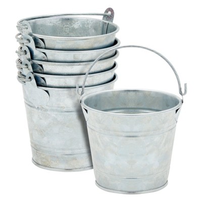 Juvale 6 Pack Small Metal Buckets With Handle For Home Decor, Mini ...