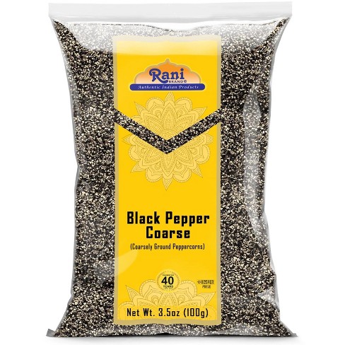 Black Pepper Coarse Ground (28 Mesh) - 3.5oz (100g) - Rani Brand ...