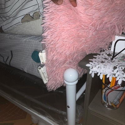 White Twin Bed Frame For Girls, Metal Twin Size Bed Frame With Sweet ...