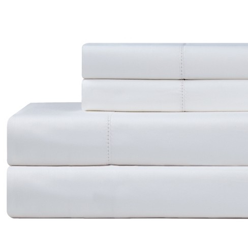 Pointehaven 610 Thread Count 100% Long Staple Cotton Hem Stitch White 4 ...