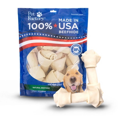 Pet Factory Made In Usa Beefhide Bones Natural Flavor - 6", 12 Count ...