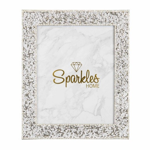 Sparkles Home 8"x10" Luminous Table Picture Frame Silver: Rhinestone ...