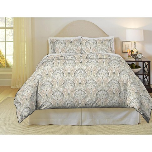 Pointehaven 200 Tc Cedar 100% Cotton Printed Percale Woven 3 Pc Duvet ...