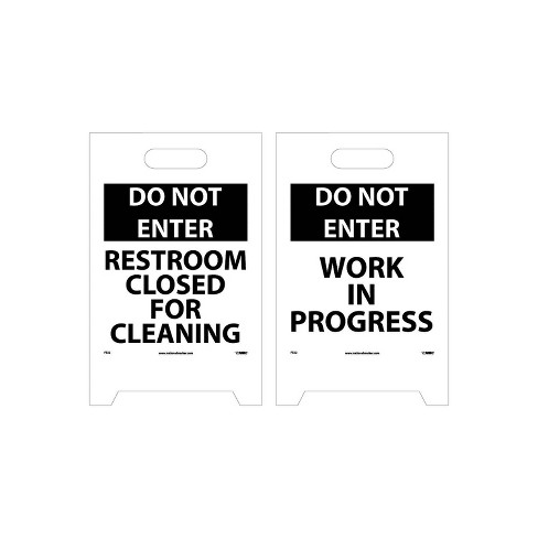 National Marker Floor Signs; Dbl Side Do Not Enter Restroom Closed For ...