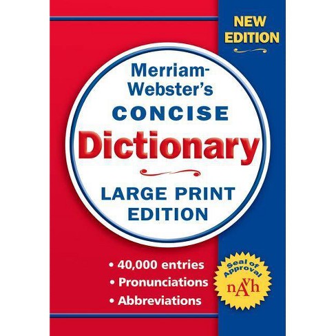 Merriam-webster's Concise Dictionary - Large Print (paperback) : Target