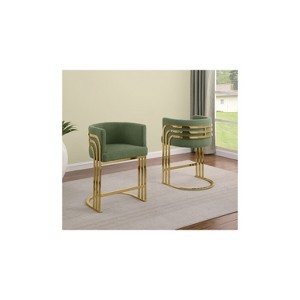 HomeStock 23.3 in. H Green Finish High Back Metal Bar Stool with Faux ...
