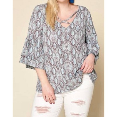 Women's Python Printed Blouse - Oddi : Target