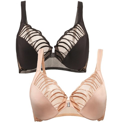 Paramour By Felina Women's Angie Front Close Minimizer Bra 2-pack : Target