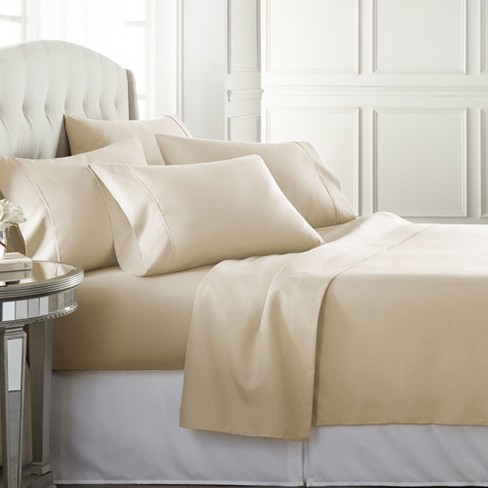 Danjor Luxury Pillowcase And Sheet Bedding Set 1800 Series, Full, Cream ...