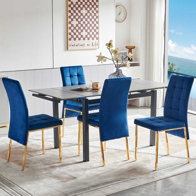 Modern Dining Table, Expandable Dining Table With Ceramic Desktop ...
