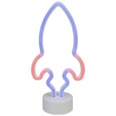 Northlight Led Neon Style Rocket Ship Table Light - 9" - Blue And Red ...