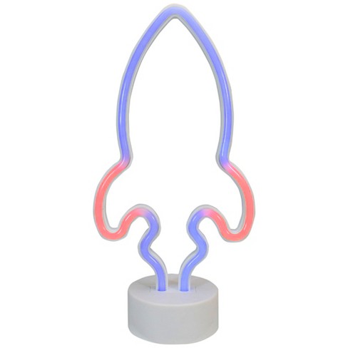 Northlight Led Neon Style Rocket Ship Table Light - 9" - Blue And Red ...