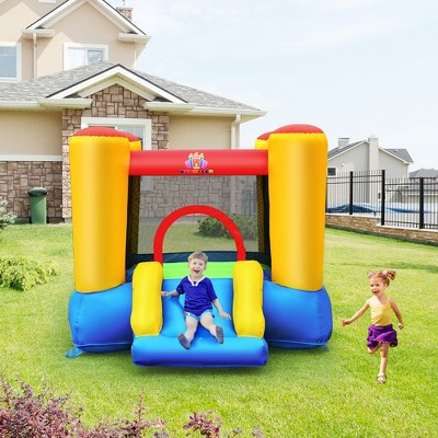 Costway Inflatable Bounce House With Slide Jumping Area Obstacle Ball ...