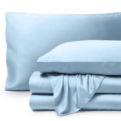 Twin Xl Light Blue Rayon From Bamboo Solid Deep Pocket Sheet Set By ...