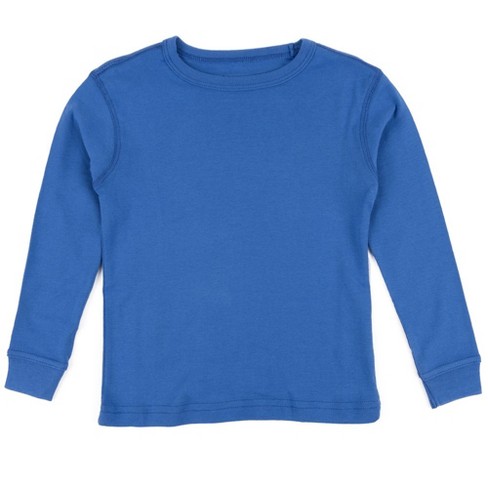 Leveret Kids Long Sleeve Cotton T-shirt Blue 12 Year : Target