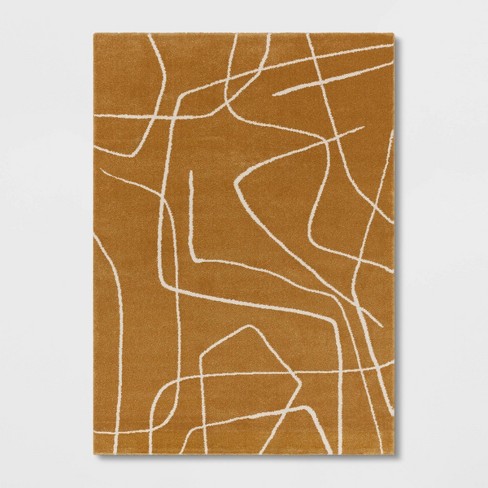 Abstract Lines Rug Mustard - Threshold™ : Target