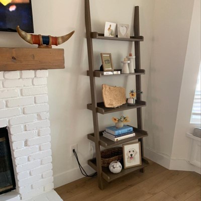 72.25" American Heritage Bookshelf Ladder Barnwood/black - Breighton ...