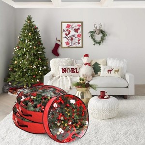 Premium 6-Piece Waterproof Wreath Storage Bags with Handles & Zippers ...