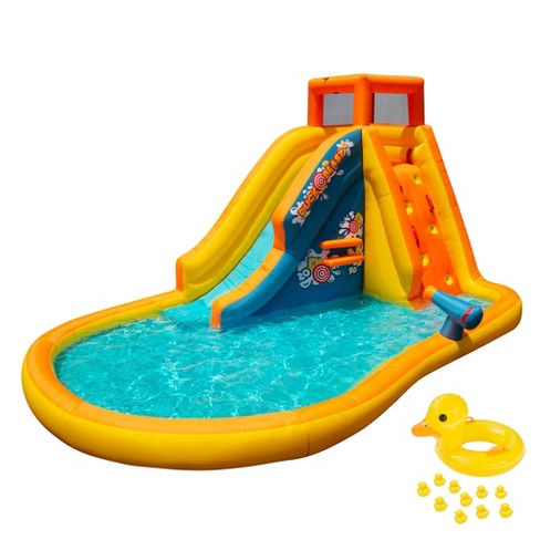 Banzai Duck Blast Water Park Outdoor Backyard Inflatable Slide With ...