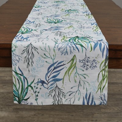 Saro Lifestyle Table Runner With Foil Print Dash Line Design, 16"x72 ...