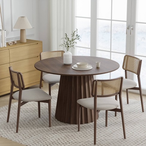 Dovelina 46" Round Dining Table Modern Wood Kitchen Table Dining Room ...