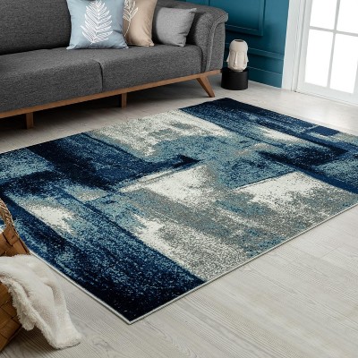 Luxe Weavers Modern Abstract Geometric Navy 6x9 Area Rug : Target