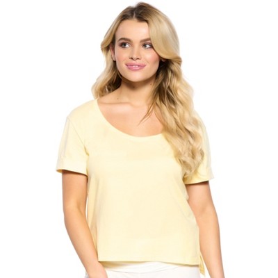 Felina Women's Organic Cotton Stretch Scoop-neck Tee (daffodil, Medium ...