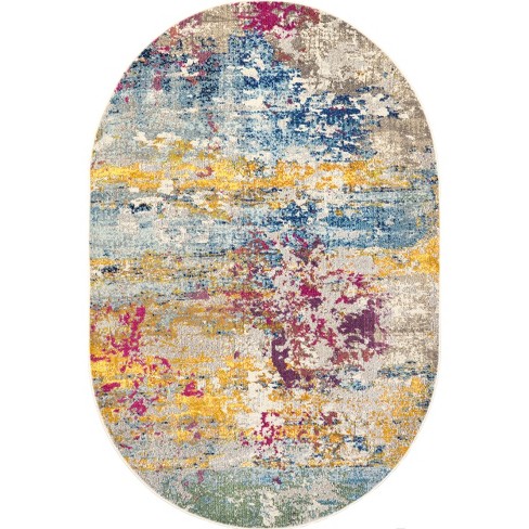 Nuloom Modern Monet Area Rug, Oval 5' X 8', Multi : Target
