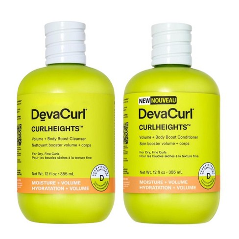 Devacurl Curlheights Volume Cleanser Shampoo & Body Boost Conditioner ...