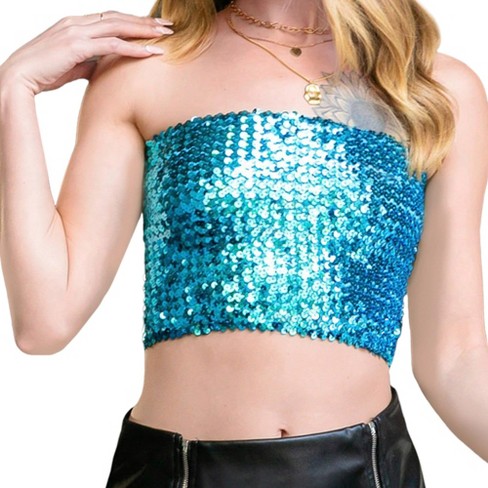 Anna-kaci Women's Strapless Glitter Sequin Sparkle Bandeau- Small ...
