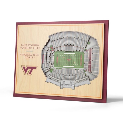 Ncaa Virginia Tech Hokies 5-layer Stadiumviews 3d Wall Art : Target